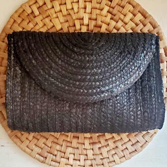 Vintage | Bags | Vintage Elegant Black Woven Clutch | Poshmark